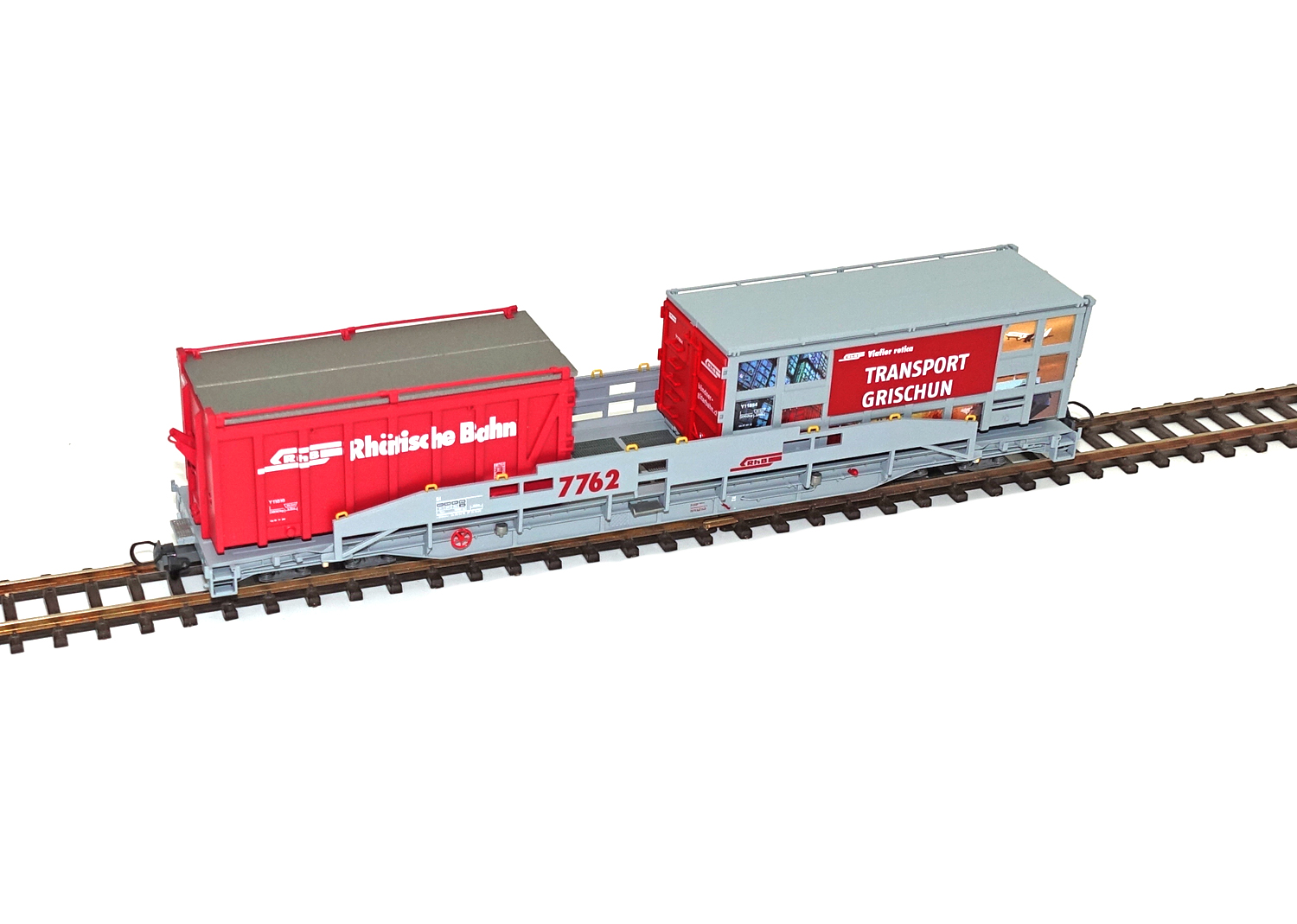 Bemo 2290122 RhB ACTS-Tragwagen Sl 7762 RhB & Bündner Güterbahn