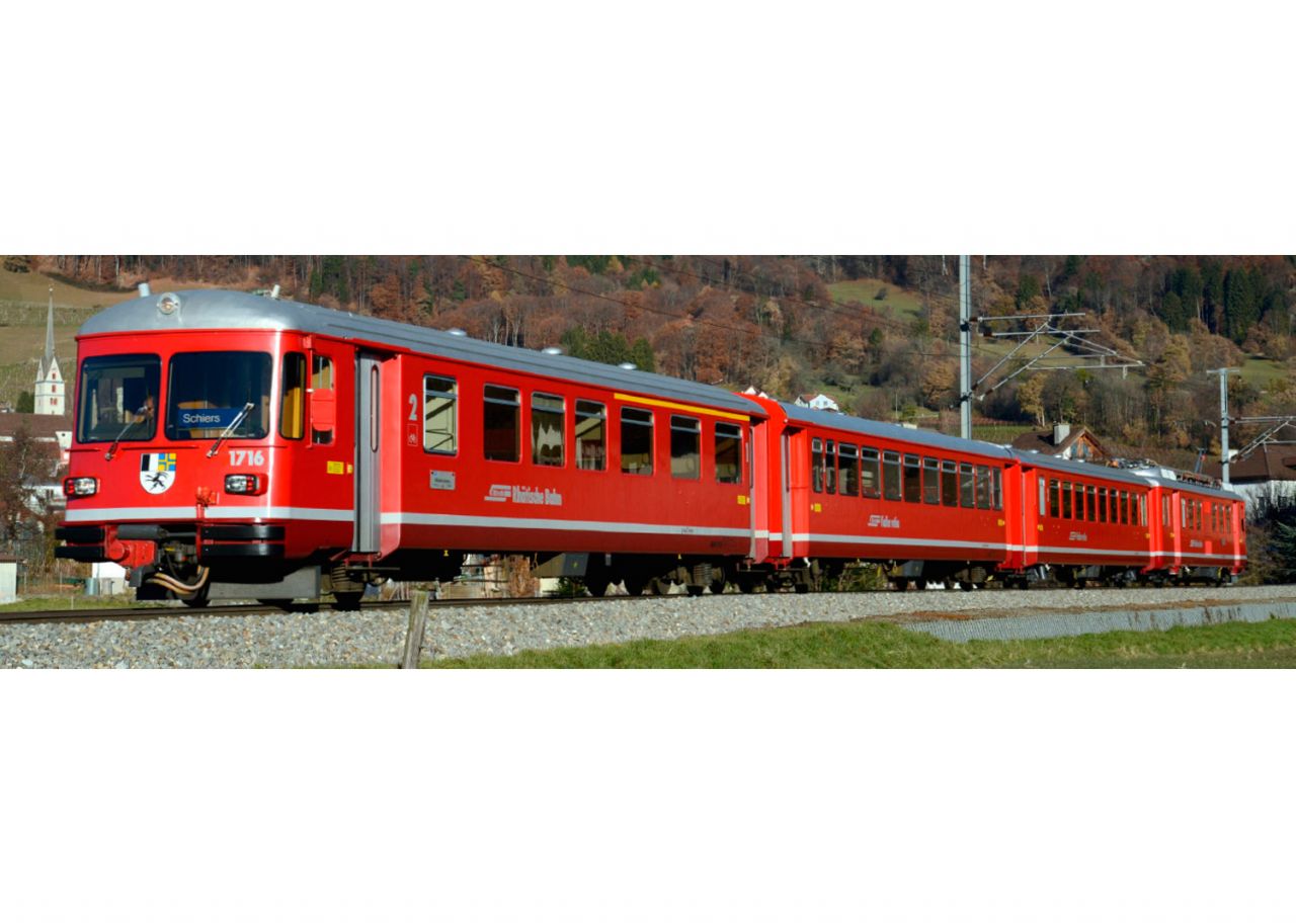 Bemo 7243164 RhB Be 4/4 514/ ABDt 1715 Pendelzug in Allegra-Farben