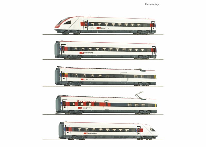Roco 7710036 SBB 5-tlg. Set: Elektrischer Triebzug ICN RABDe 500 039-8 DCC