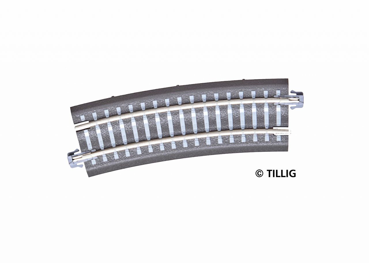 Tillig 83772 H0m/TT Gebogenes Gleis, R 346 mm/15° Übergang