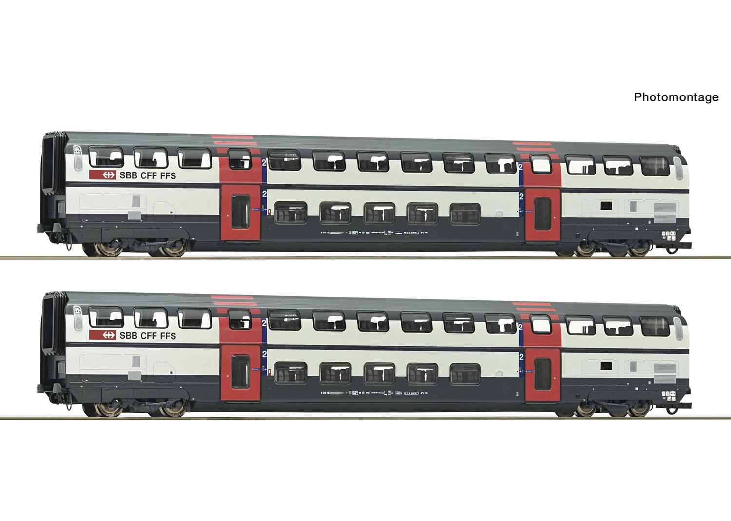 Roco 6200217 SBB IC 2000 2-tlg. Set 2: Doppelstockwagen 2. Kl.